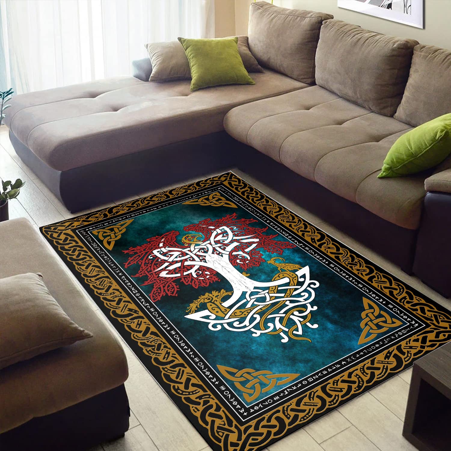 Viking Yggdrasil and Creatures Norse Mythology Knotwork Color Viking ...