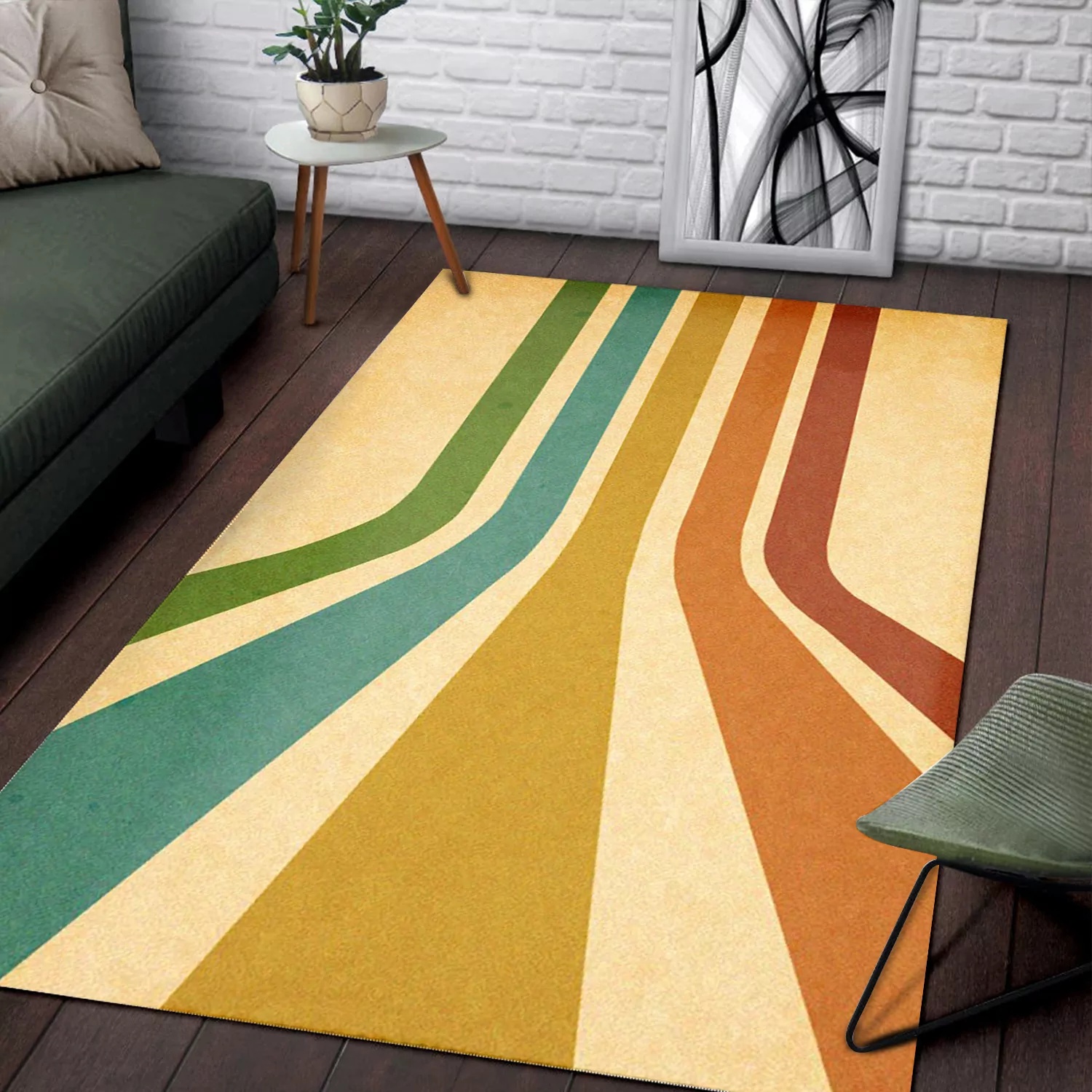 Retro Vintage 70s Style Area Rugs For 70s Home Interior Decor - Bluefink