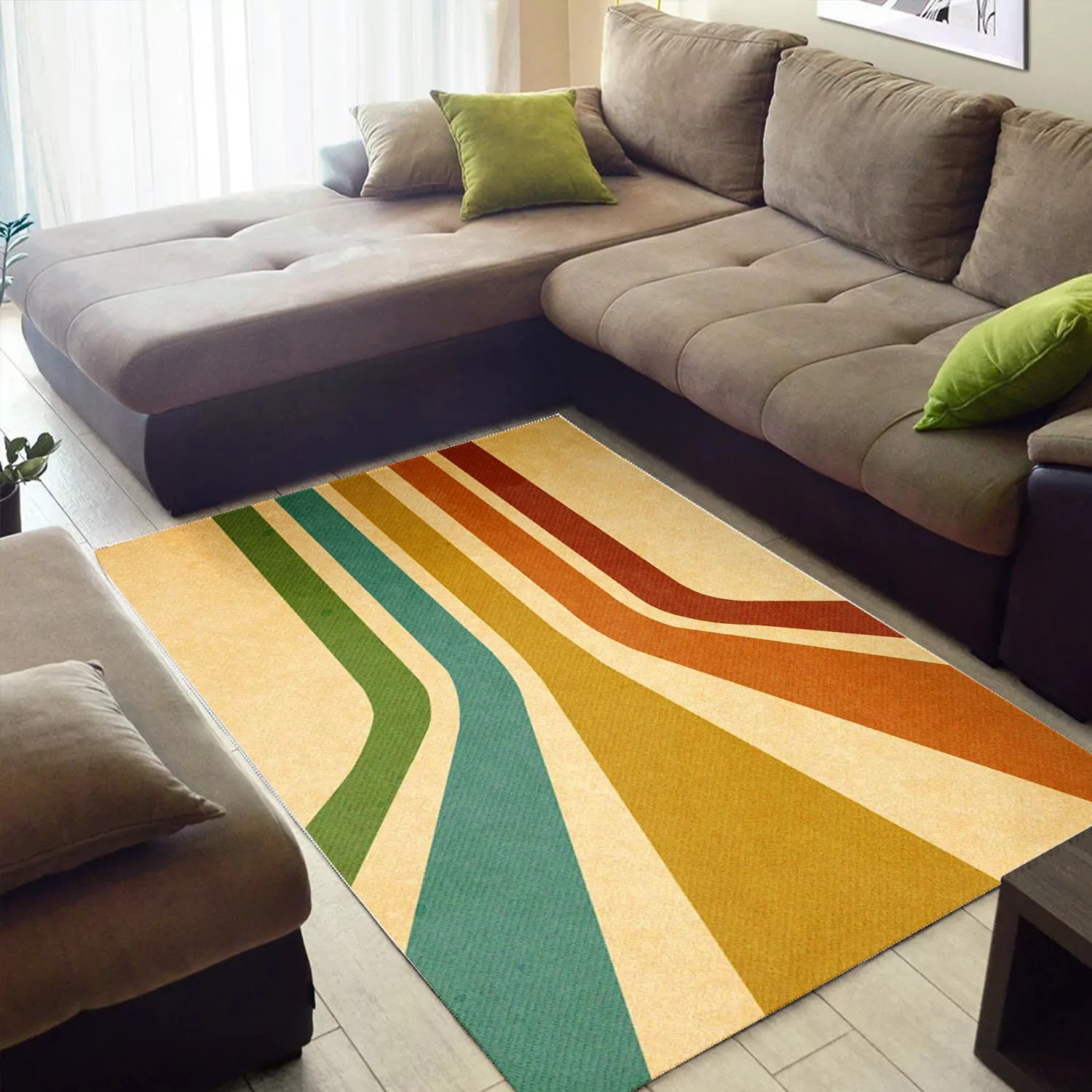 Retro Vintage 70s Style Area Rugs For 70s Home Interior Decor - Bluefink