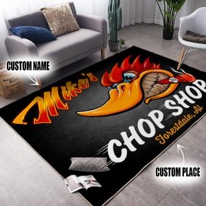 Personalized Mr Horsepower Woodpecker Hot Rod Speed Shop Area Rug For ...
