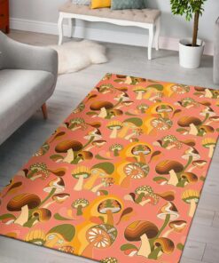 Retro Orange 70s Pattern Style Area Rug - Bluefink
