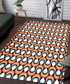 Retro Orange 70s Pattern Style Area Rug - Bluefink