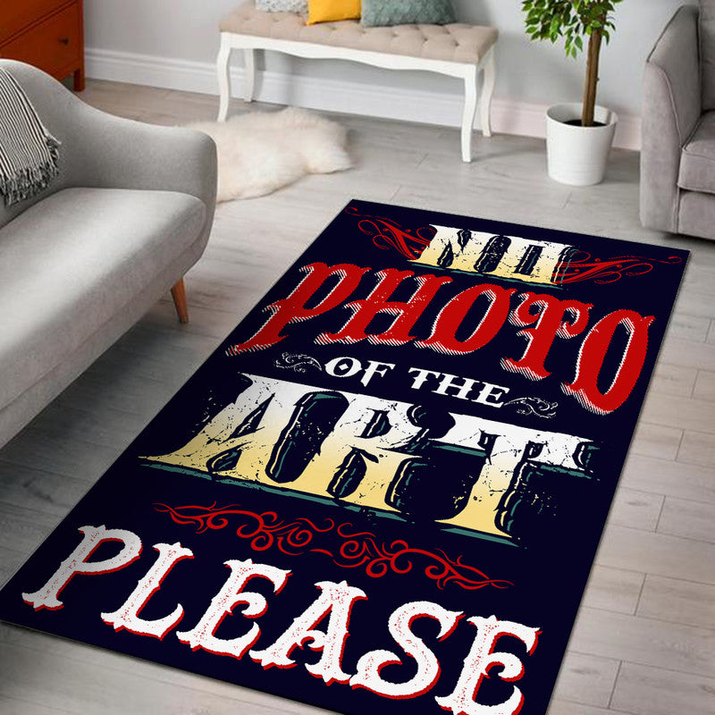 No Photo Of The Art Please Tattoo Rug - Bluefink