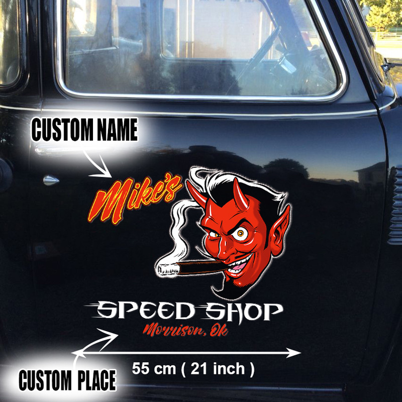 Personalized Hot Rod Garage Speed Shop Kustom Kultrure Old School ...