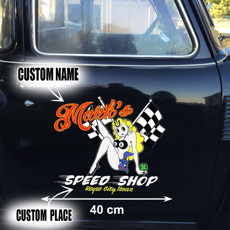 Set 2 Pcs Personalized Hot Rod Rat Fink Garage Speed Shop Kustom ...