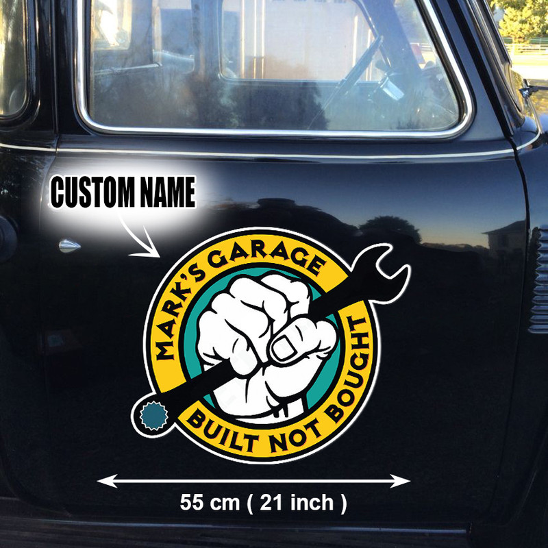 2 Pcs Personalized Hot Rod Garage Built Not Bought Rat Rod Vinyl ...