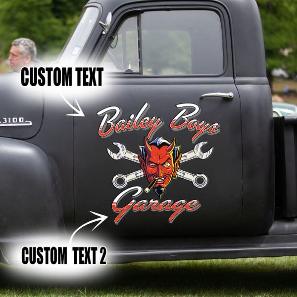 2 Pcs Personalized Pinstripe Hot Rod Garage Kustom Rat Rod Vinyl ...