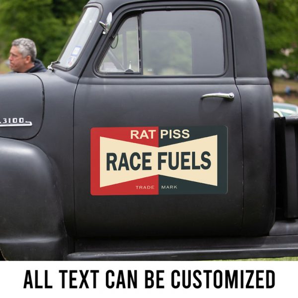 2 Pcs Personalized Hot Rod Rat Piss Race Fuels Vinyl Sticker - Bluefink