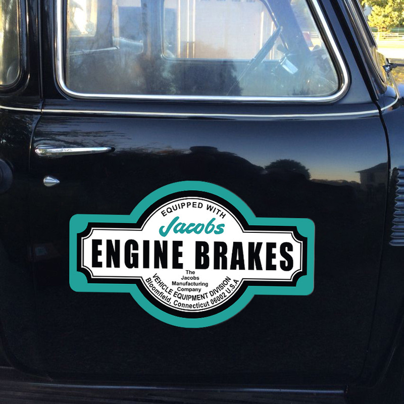 2 Pcs Jacobs Engine Brakes Vinyl Sticker - Bluefink
