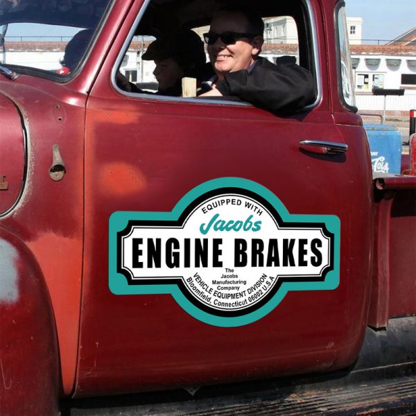 2 Pcs Jacobs Engine Brakes Vinyl Sticker - Bluefink