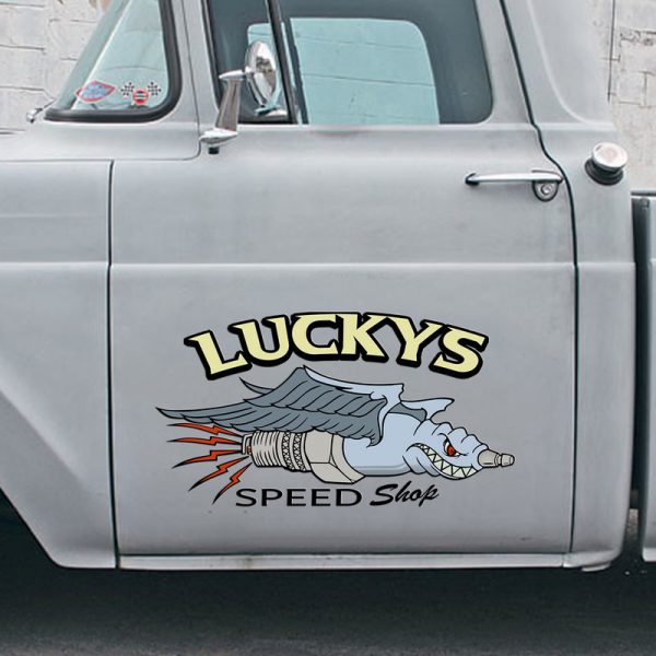 Personalized Speed Shop Hot Rod Garage Vinyl Stickers - Bluefink