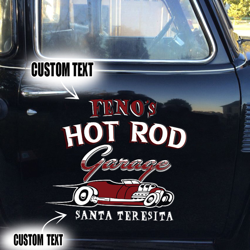 2 Pcs Personalized Hot Rod Lettering Speed Shop Kustom Kulture Vintage ...