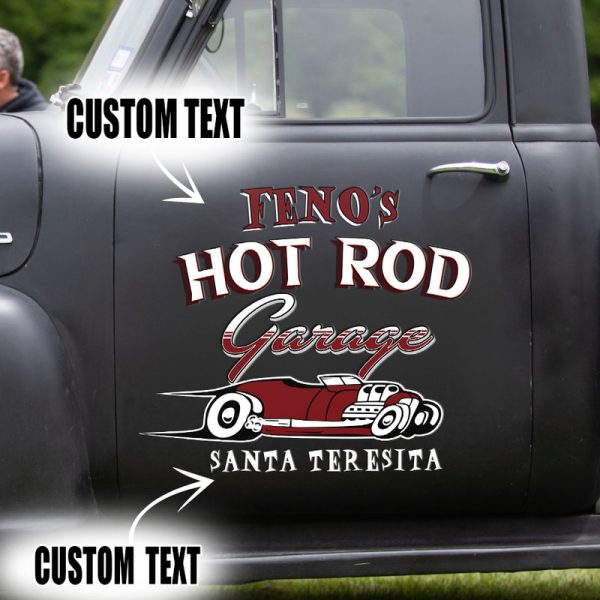 2 Pcs Personalized Hot Rod Lettering Speed Shop Kustom Kulture Vintage ...