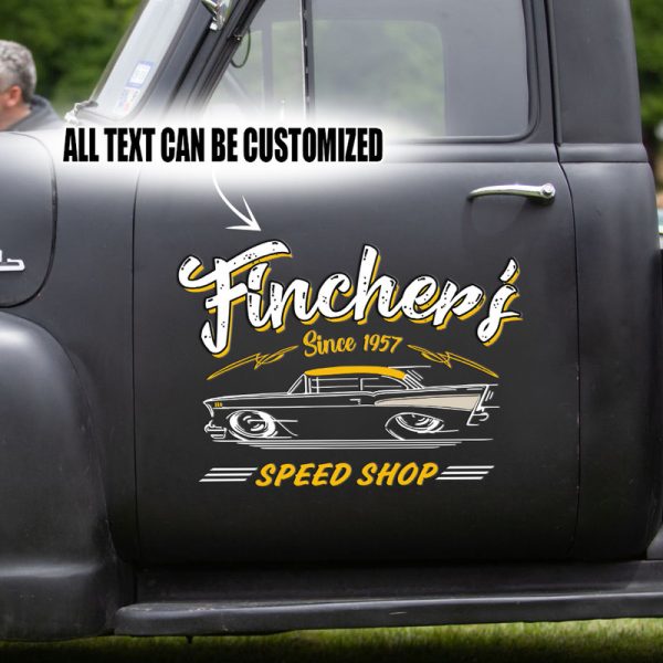 2 Pcs Personalized Lowbrow Garage Hot Rod Garage Speed Shop Pinstripe ...