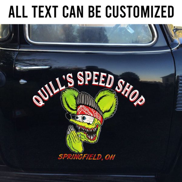 2 Pcs Personalized Hot Rod Garage Kustom Kulture Low Brow Art Vinyl ...