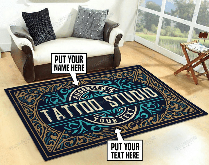 Personalized Tattoo Studio Rectangular Rugs Home Decor - Bluefink