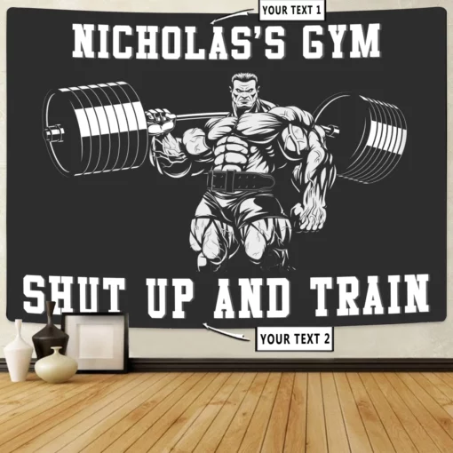 Personalized Gym Flags Banners Tapestry Home Gym Decor Bodybuilding ...