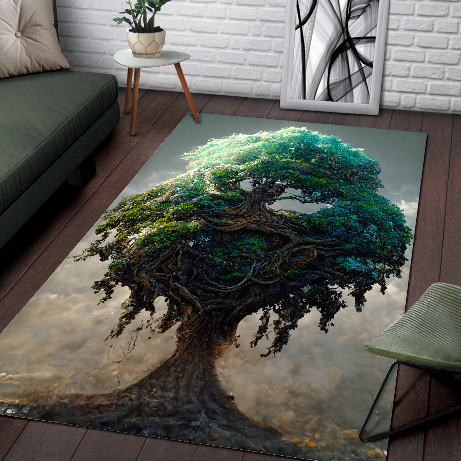 Watercolor Art Tree of Life Viking Rugs for Family - Bluefink