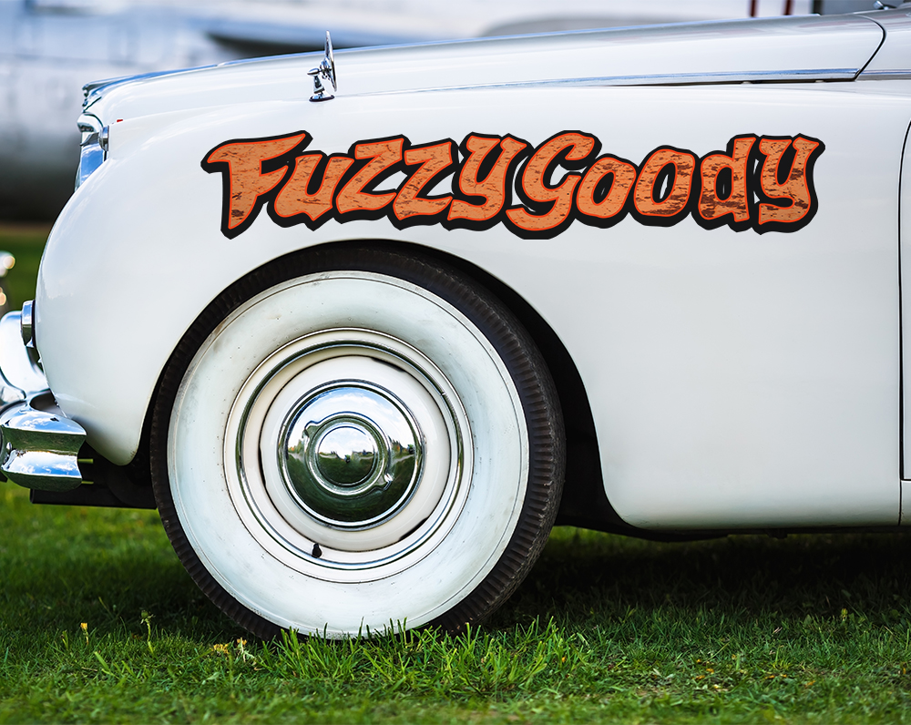 2 Pcs Personalized Hot Rod Lettering Vinyl Sticker - Bluefink