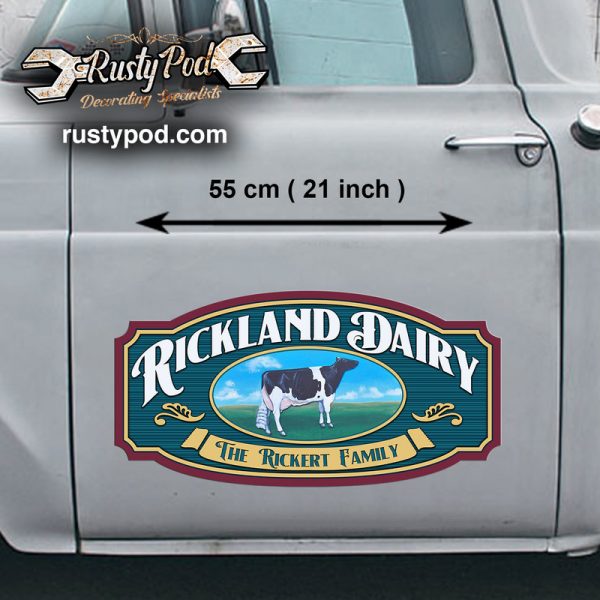 2 Pcs Personalized Farmer Dairy Farm Truck Lettering Hot Rod Vinyl ...