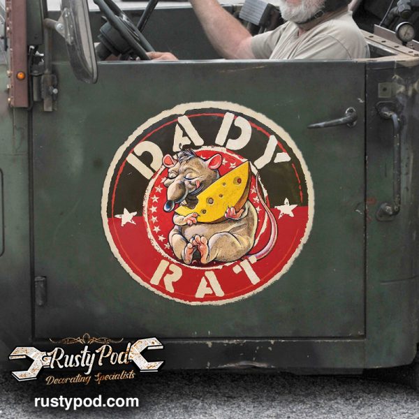 2 Pcs Daddy Rat Vinyl Sticker - Bluefink