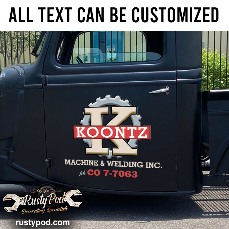 Personalized Mechanic Lettering Vinyl Sticker Set 02 Pcs - Bluefink