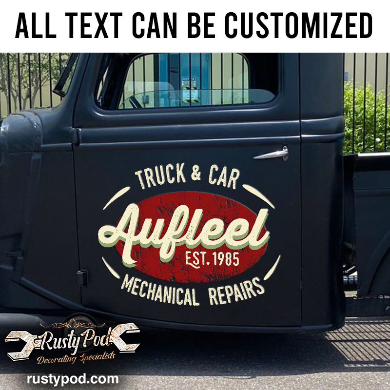 Personalized Truck Car Lettering Vinyl Sticker Set 02 Pcs - Bluefink