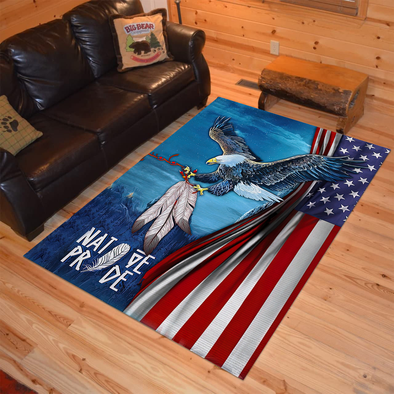 Personalized Eagle Shape Native American Area Rugs - Bluefink