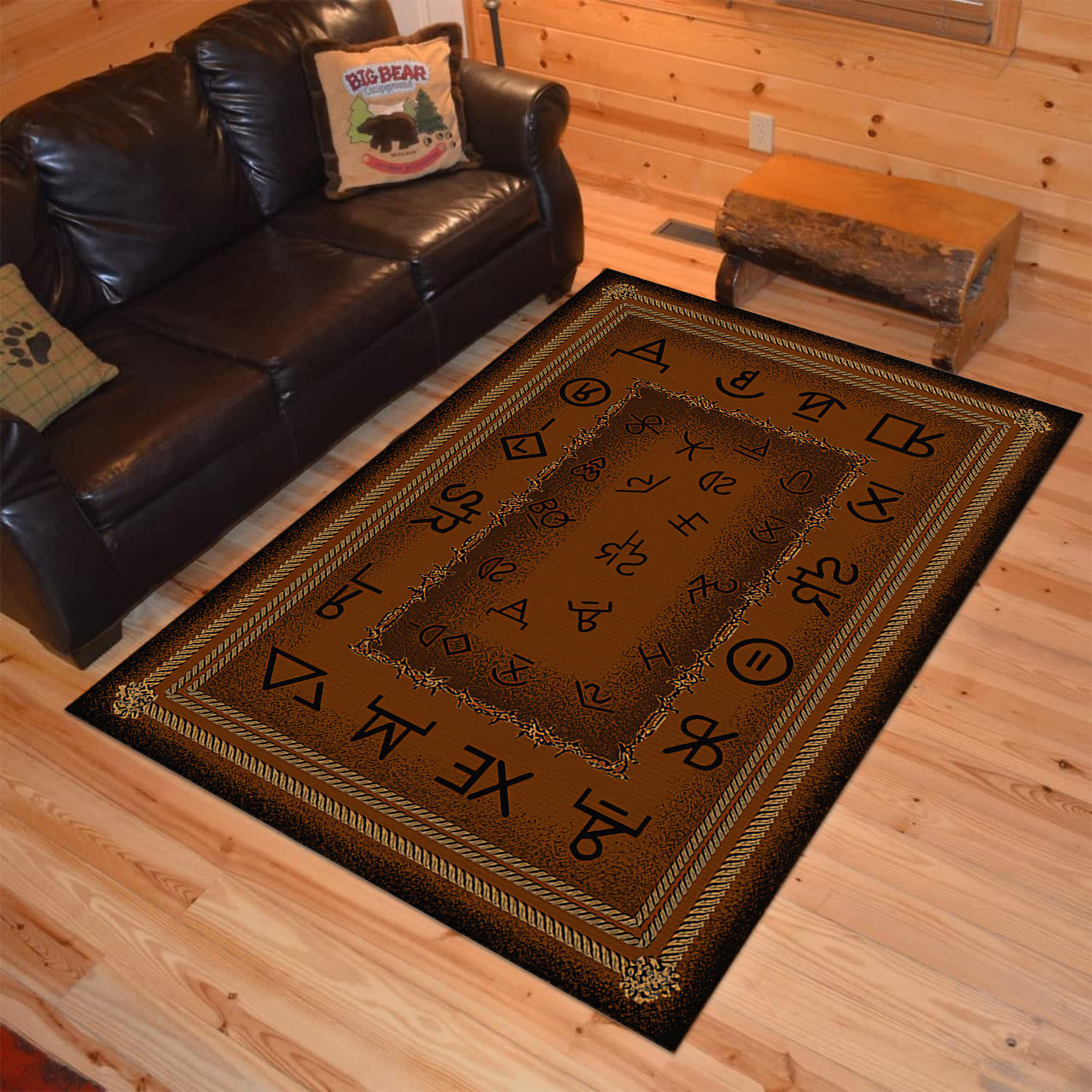 Personalized Ranch Brands Toffee Western Native American Area Rugs ...