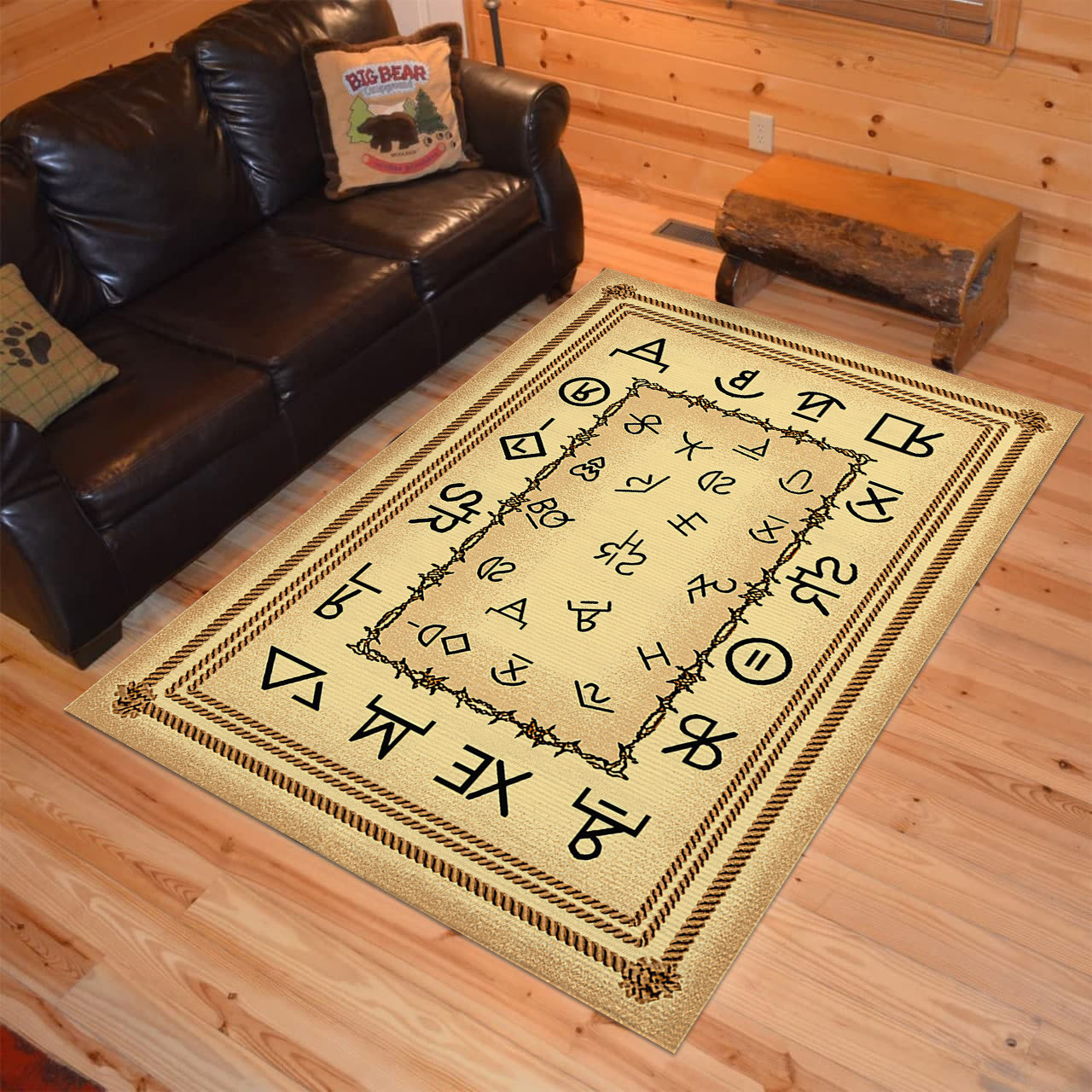 Personalized Ranch Brands Cream Western Native American Area Rugs ...