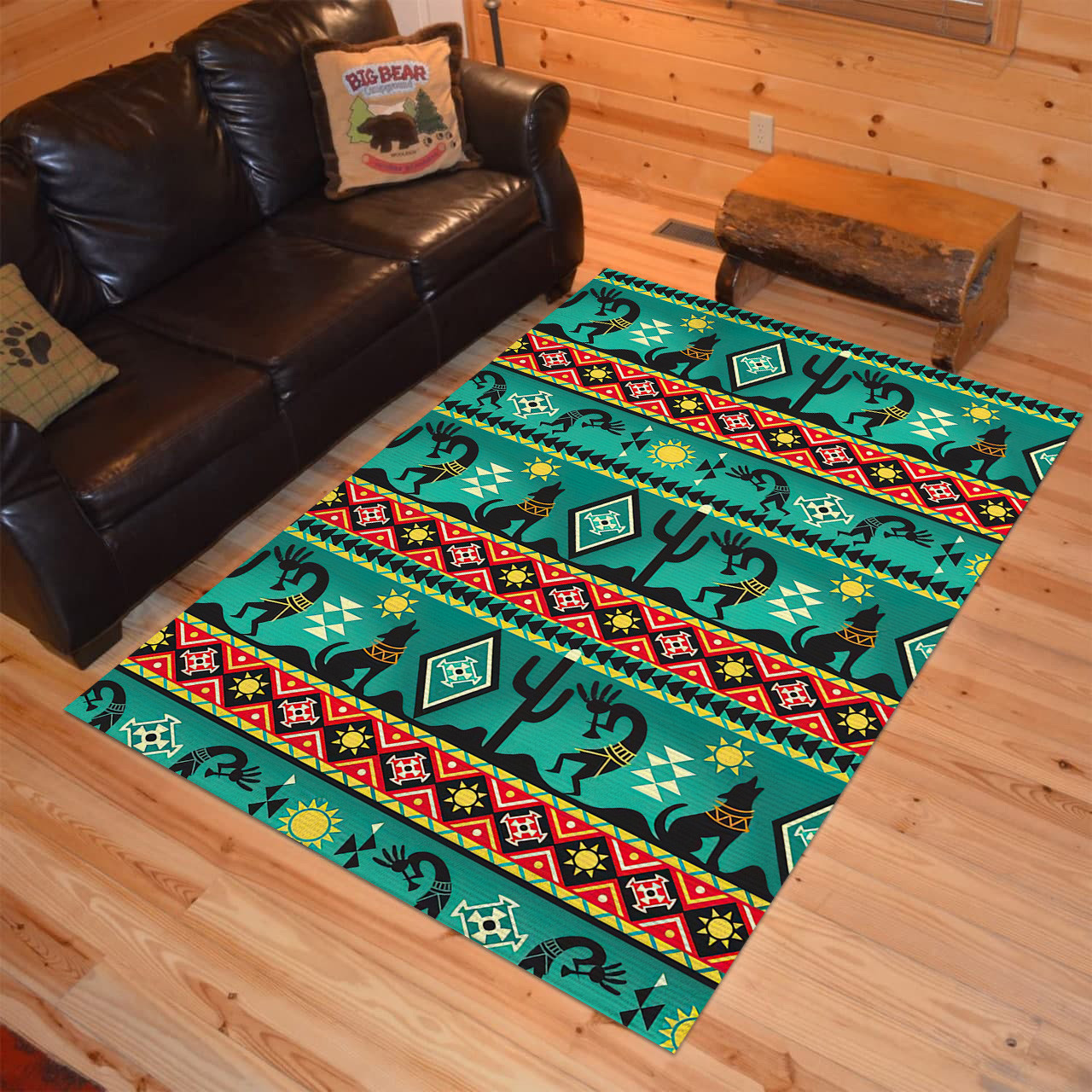 Personalized Crafts Fabric Kokopelli Myth Wolf Native American Area ...