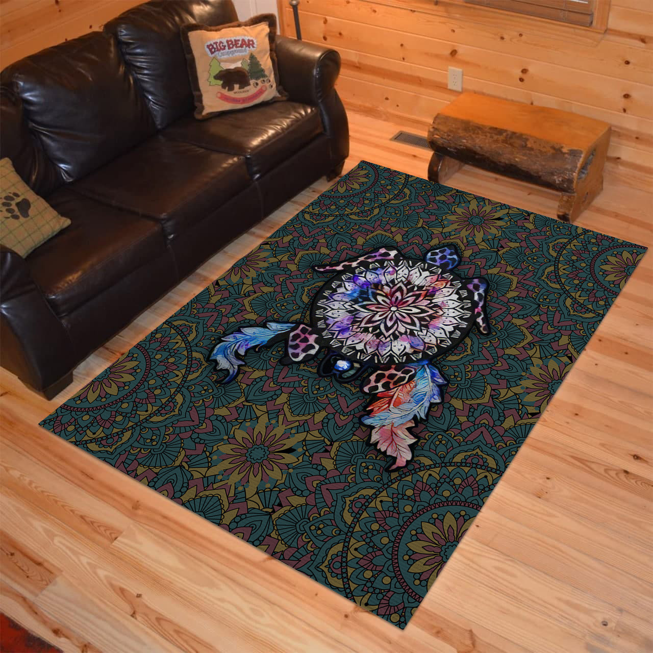 Personalized Turtle Native American Area Rugs - Bluefink