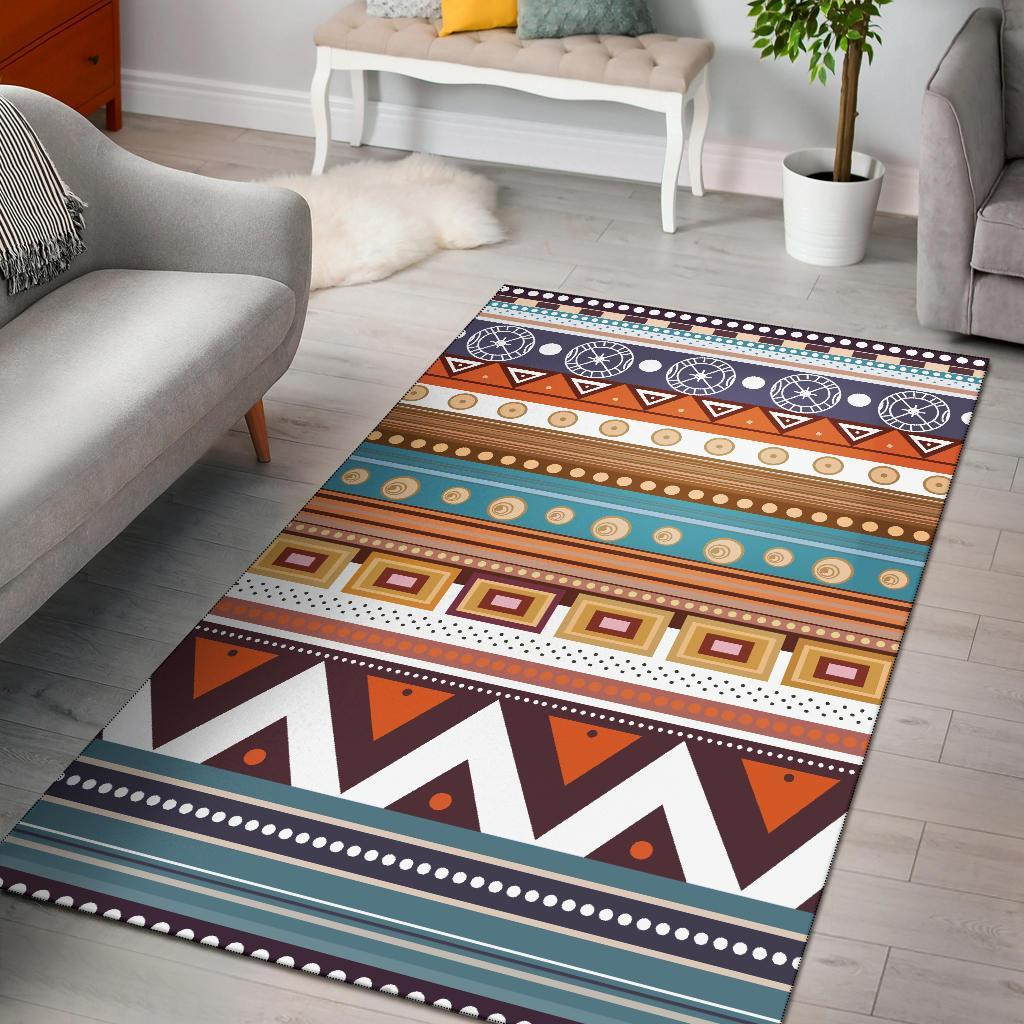 Personalized Geometric Pattern Native American Area Rugs - Bluefink