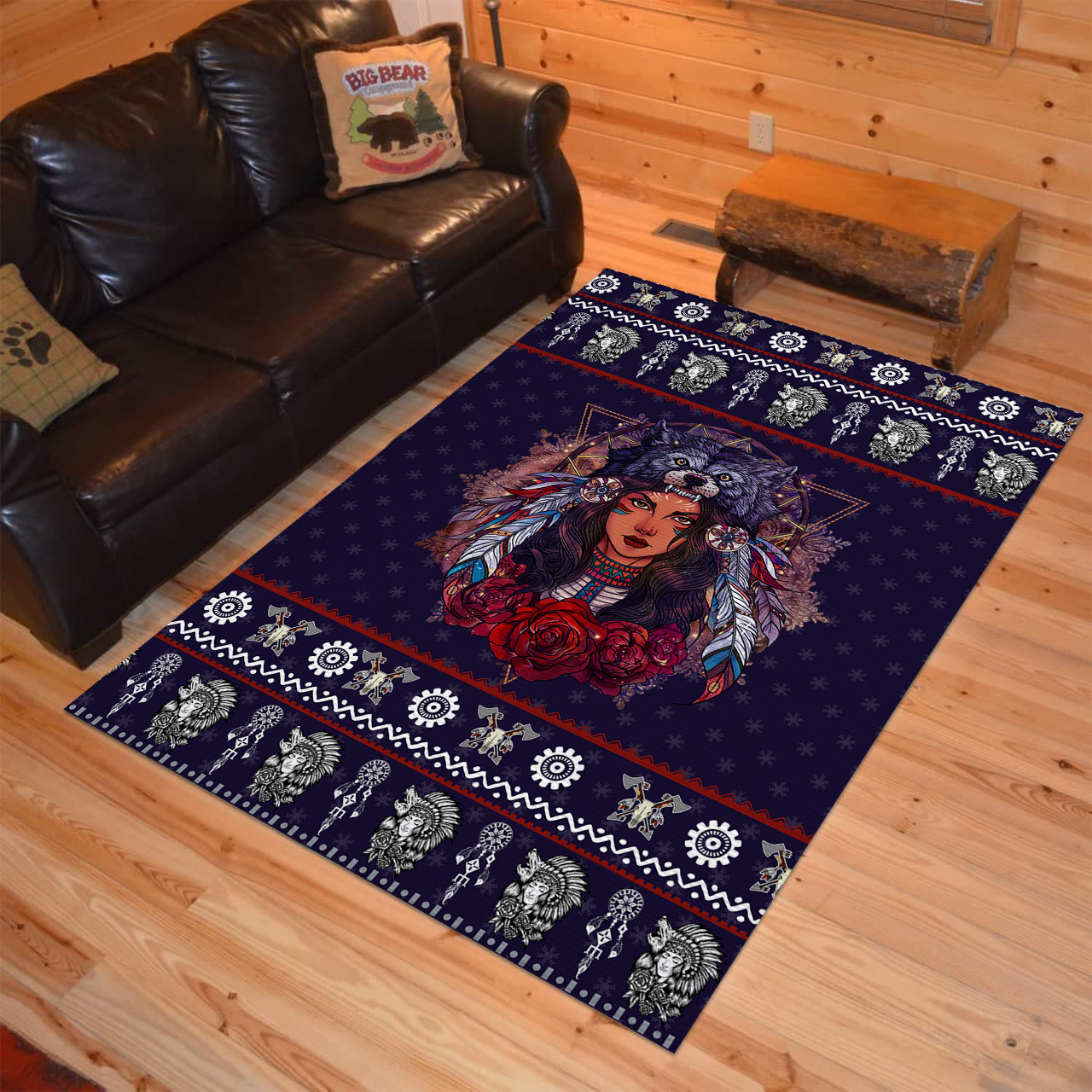 Personalized Native Girl Native American Area Rugs - Bluefink