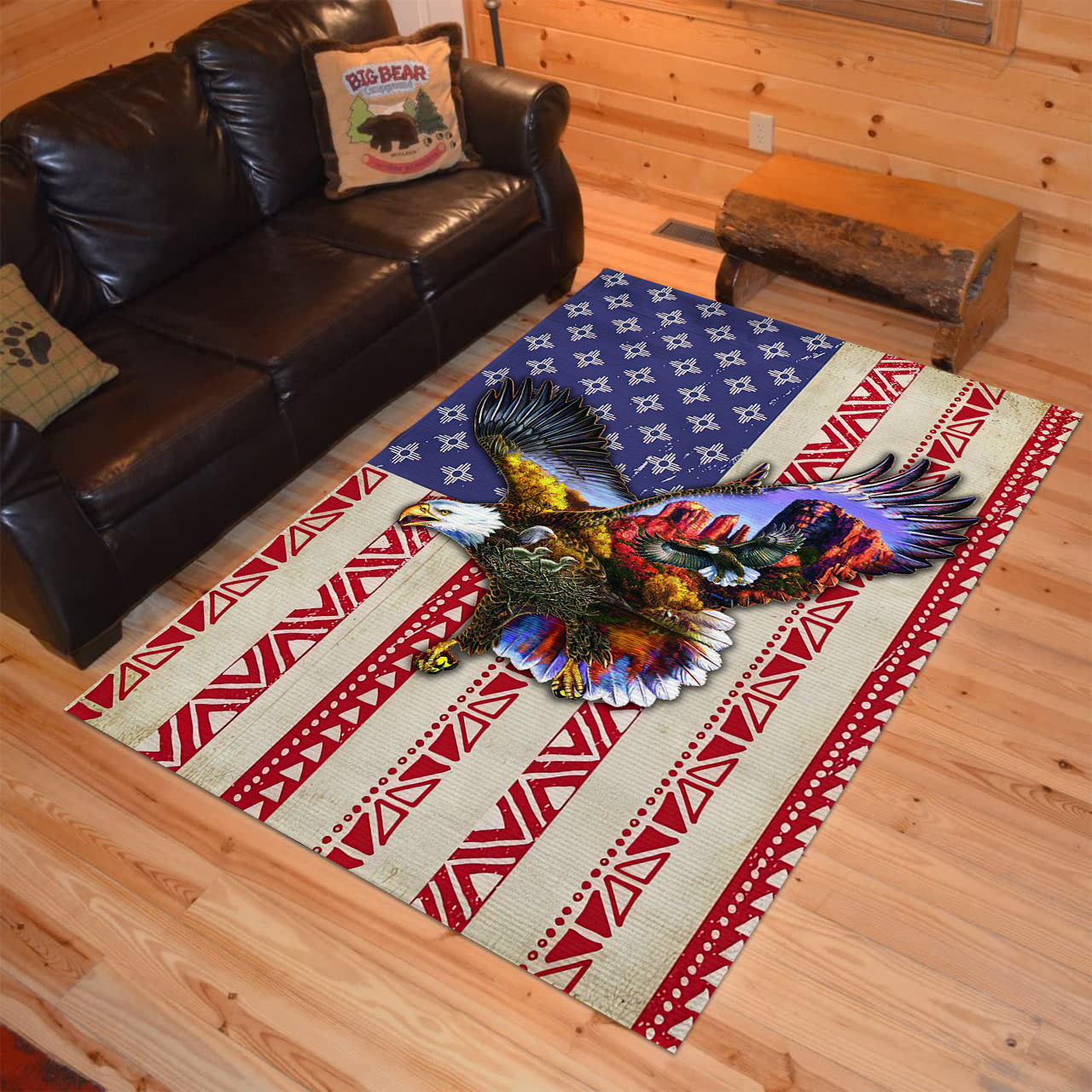 Personalized Eagle Native American Area Rugs for Living Room - Bluefink