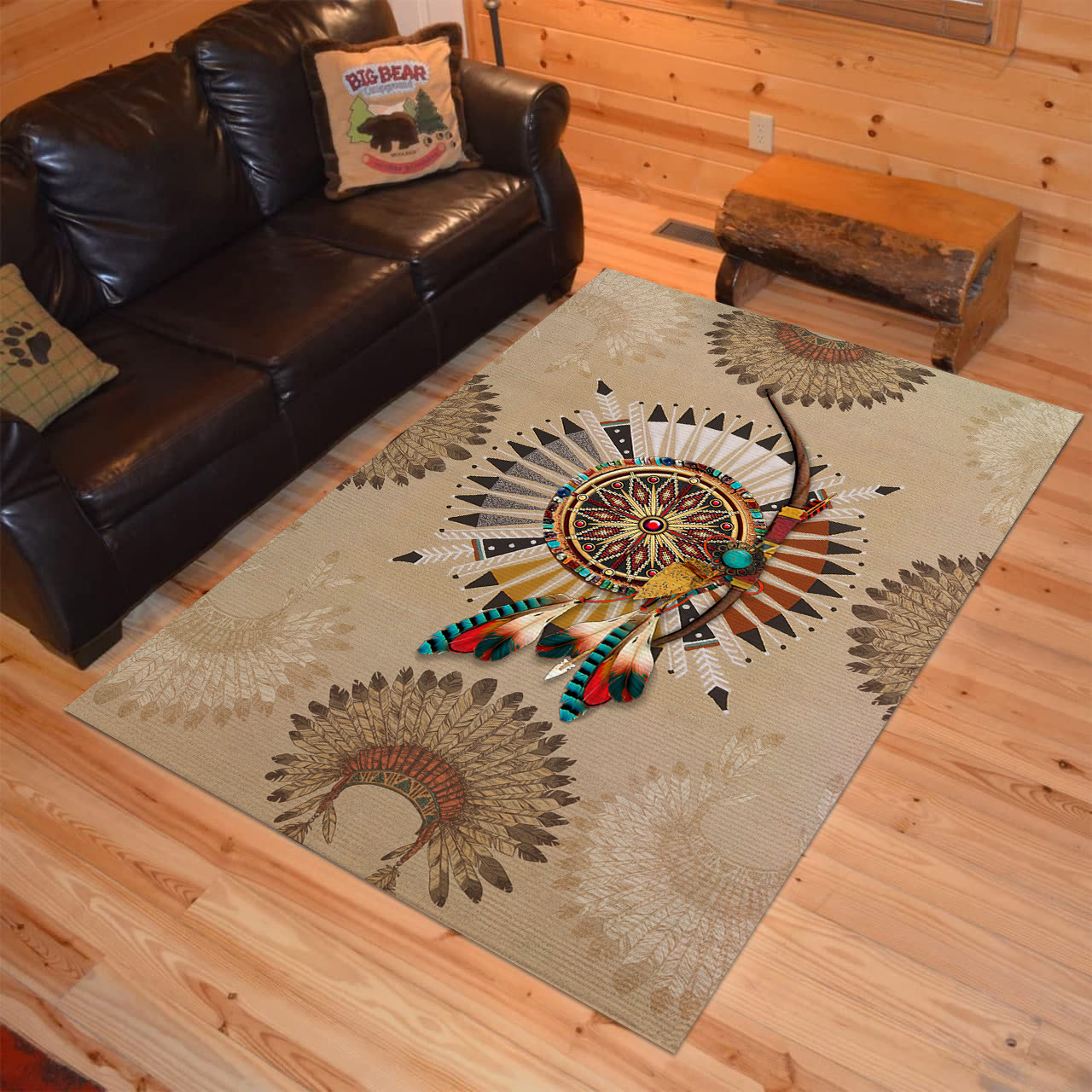 Personalized Native American Bow Area Rugs - Bluefink