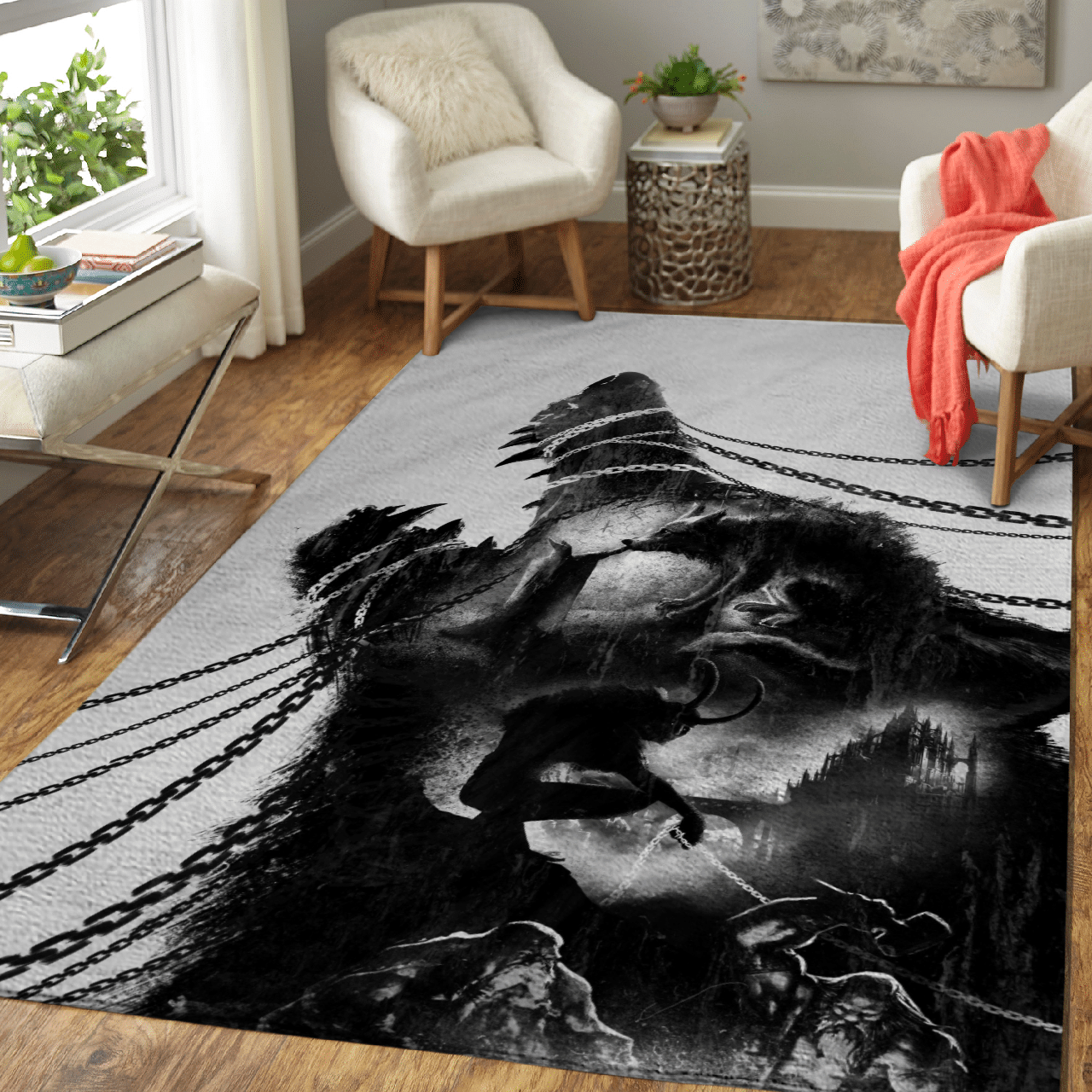 Viking Wolf Fenrir Rug - Bluefink