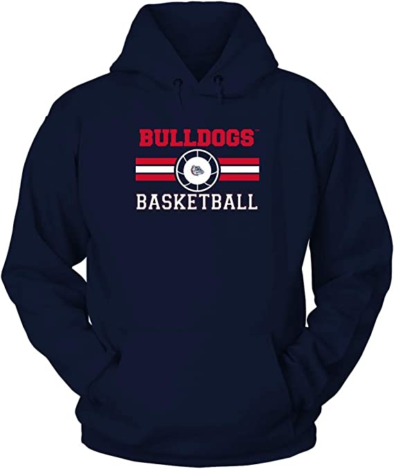 FanPrint Gonzaga Bulldogs Hoodie, Basketball, Center Logo, Retro ...