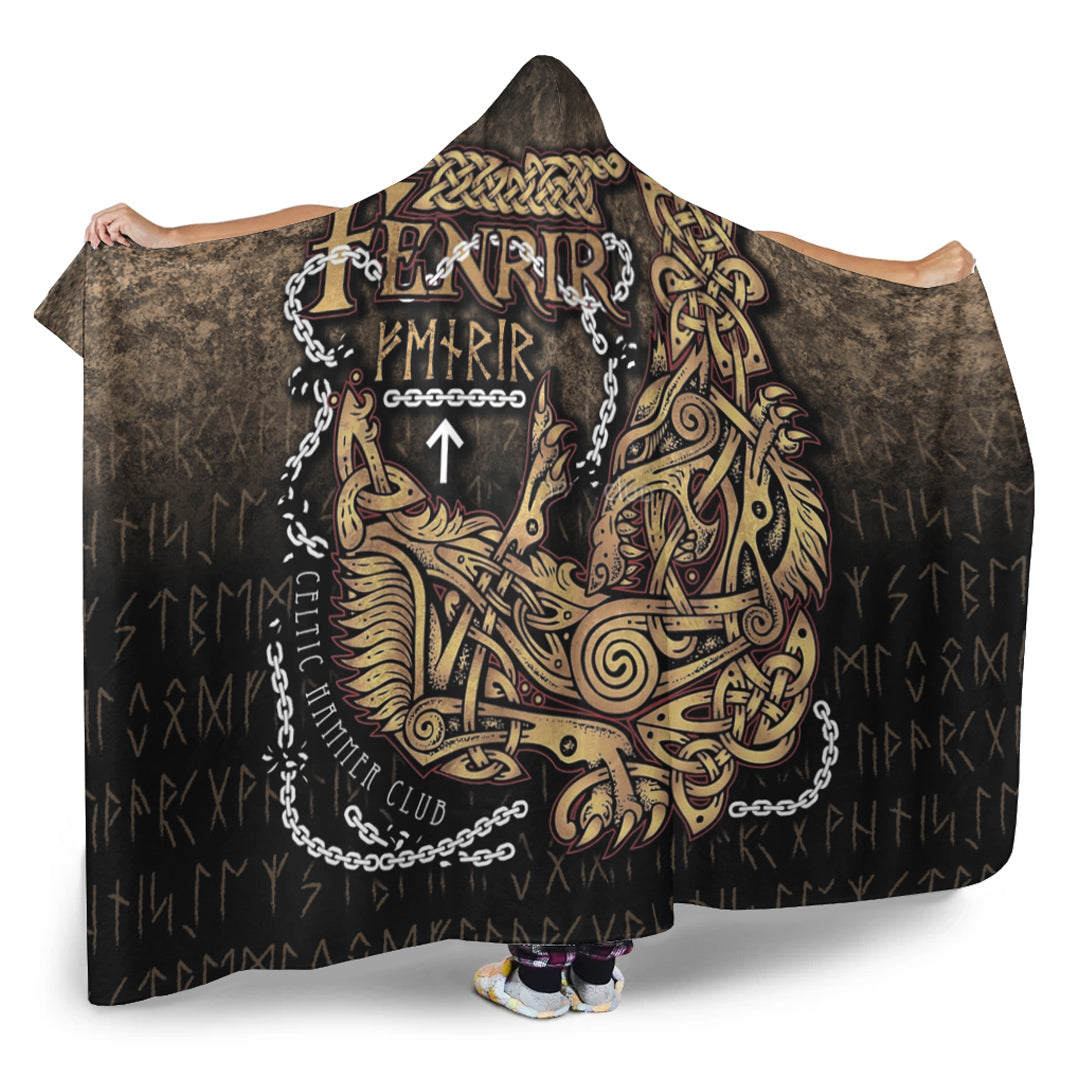 Fenrir Ragnarok Viking Monster Wolf Hooded Blanket - Bluefink