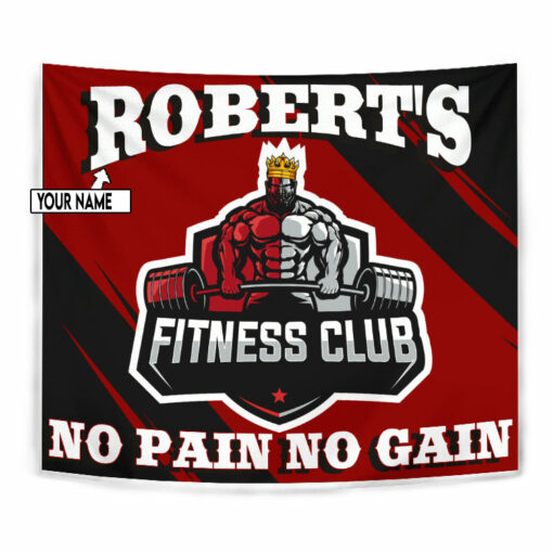 Fitness Club Banner Flag Tapestry Home Gym Decor Weightlifting Wall Art ...