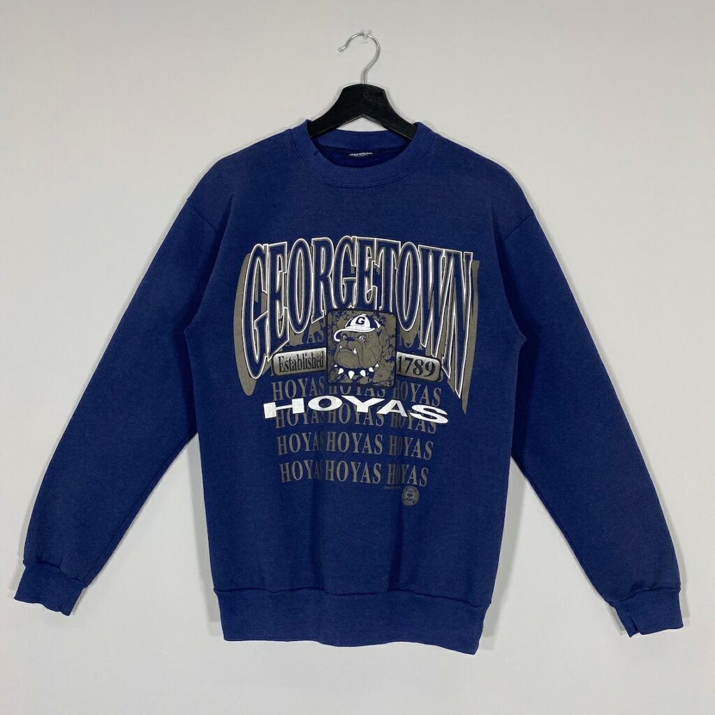 Georgetown University Sweater Georgetown Hoyas Print Logo Blue - Bluefink