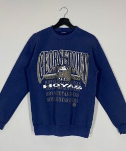 Georgetown University Sweater Georgetown Hoyas Print Logo Blue - Bluefink