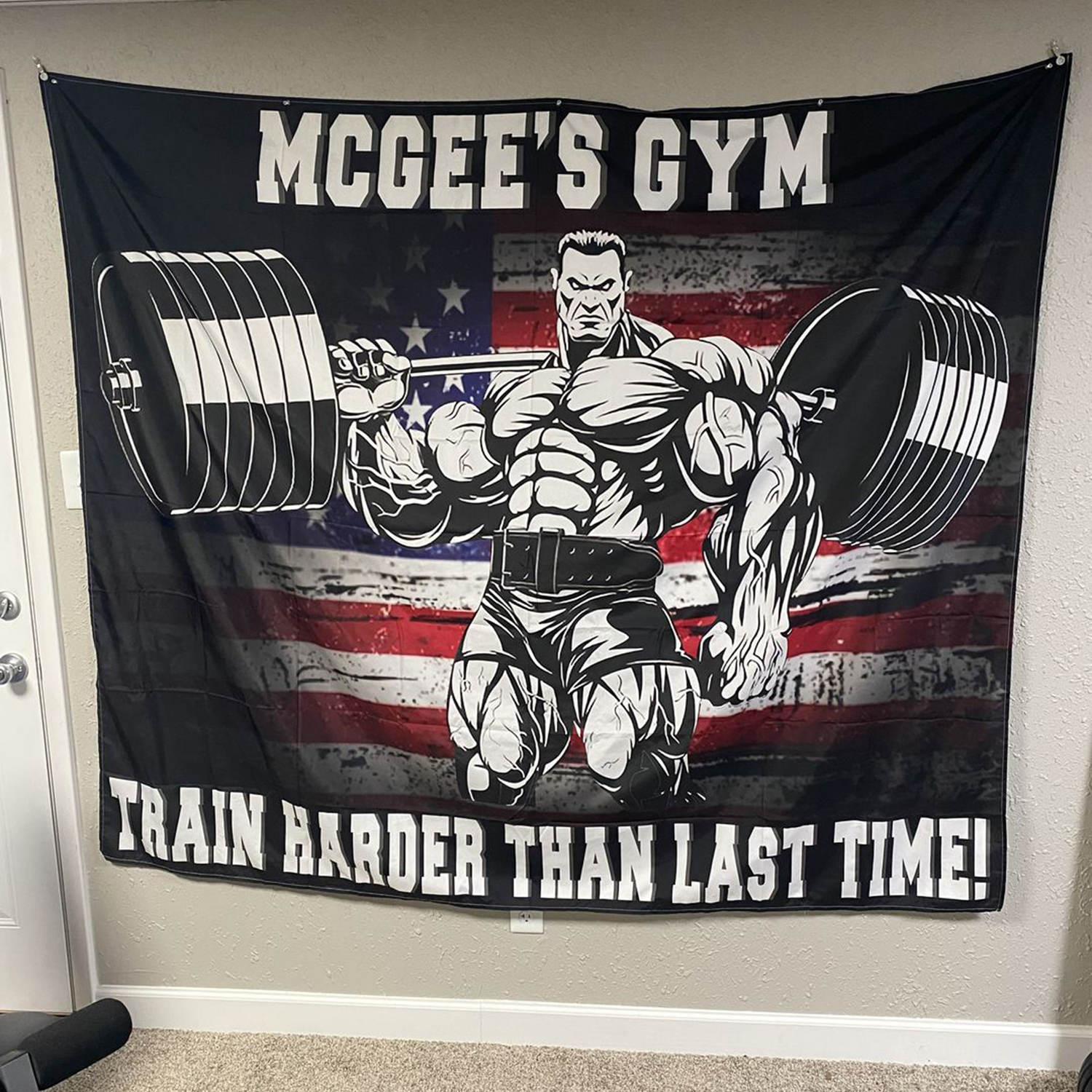 Personalized Home Gym Flags Decor Muscle Man Banner Flag Tapestry ...