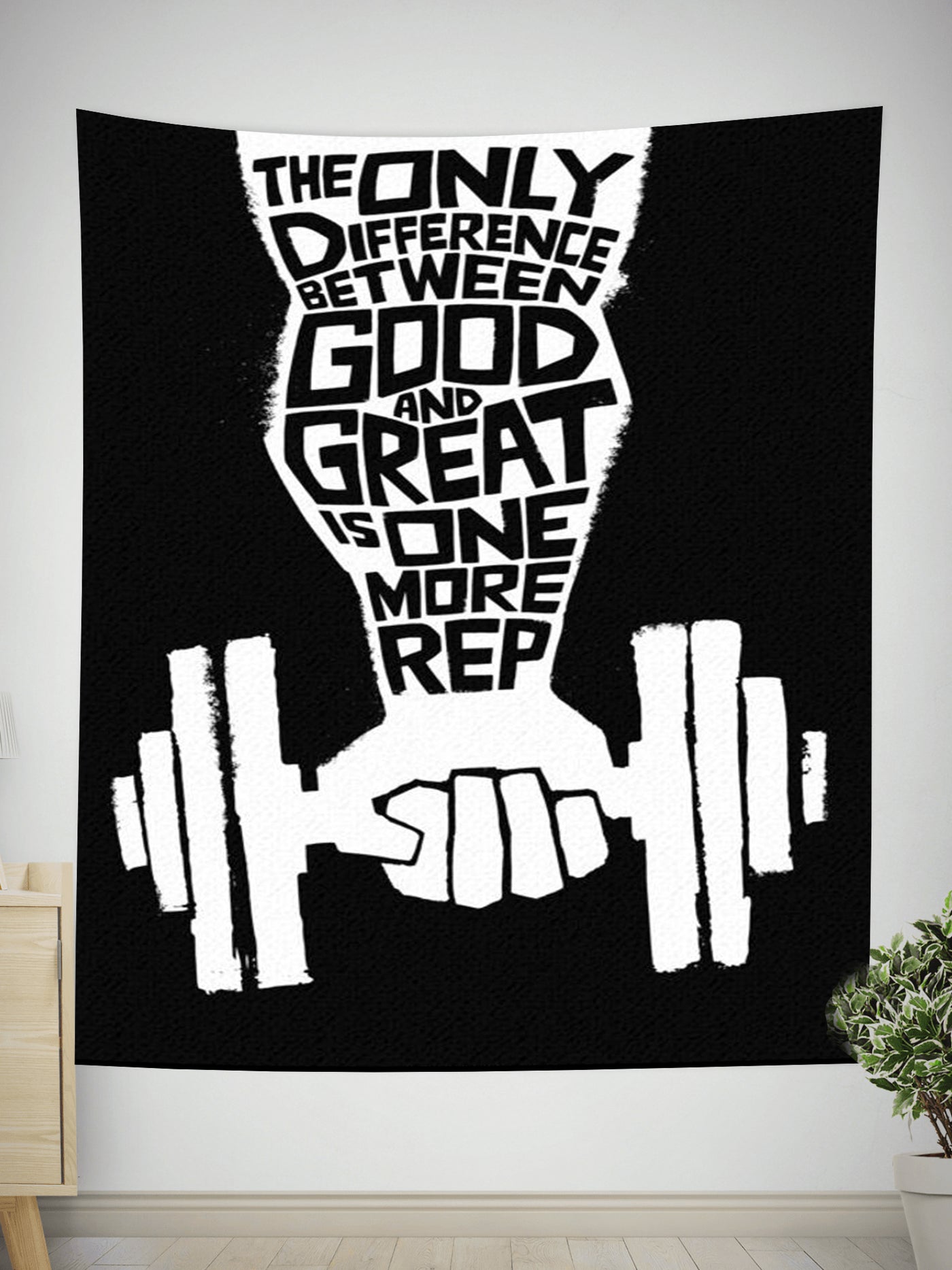 Home Gym Decor Motivational Quotes One More Rep Banner Flag Tapestry ...