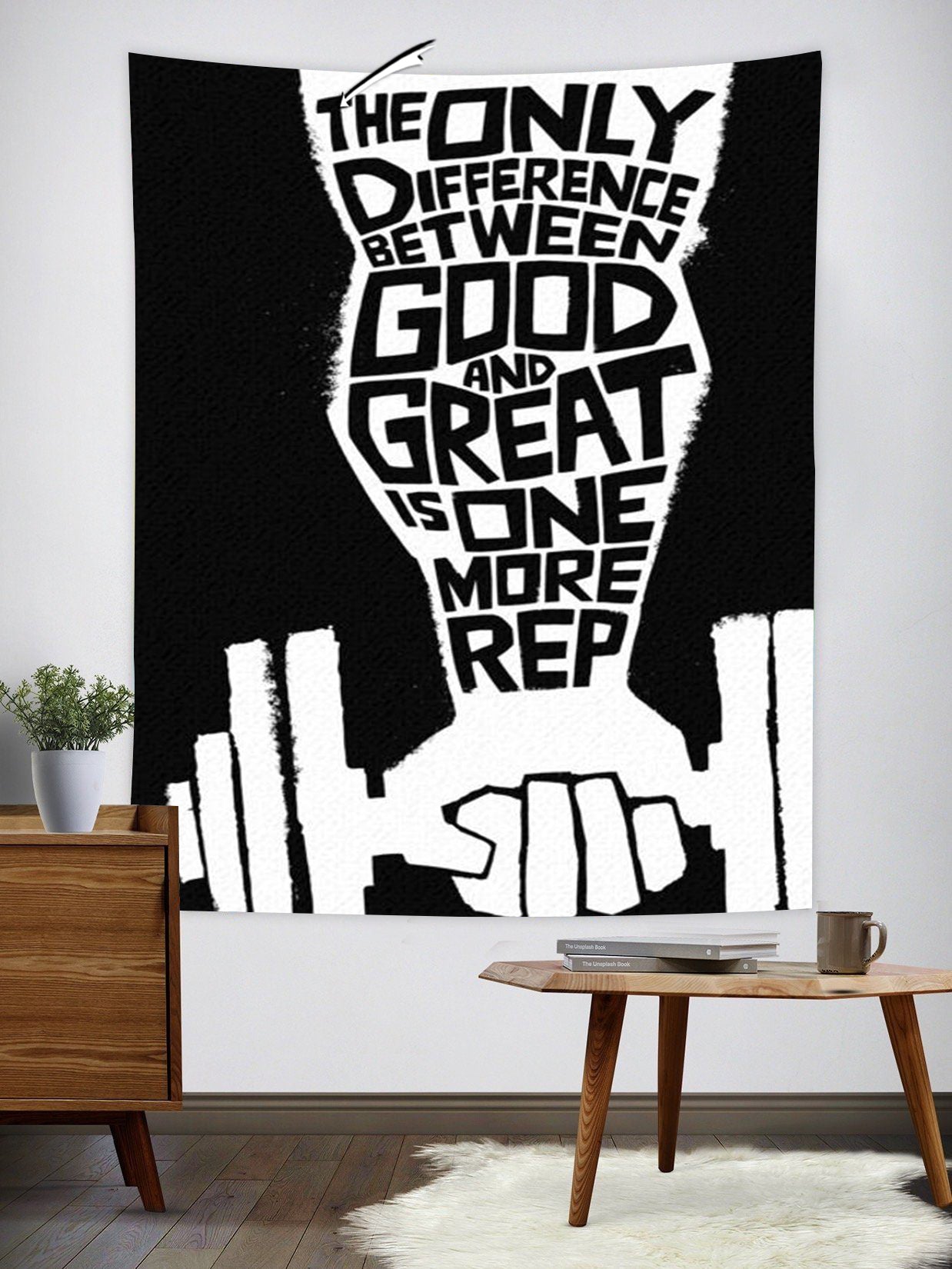 Home Gym Decor Motivational Quotes One More Rep Banner Flag Tapestry ...
