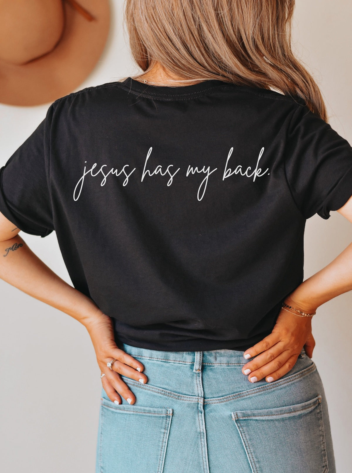 Jesus Has My Back Christian T-Shirt - Bluefink