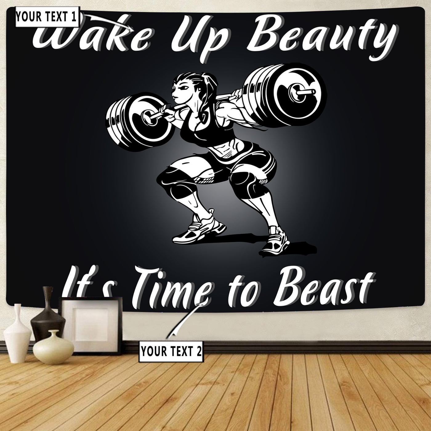 Personalized Bodybuilding Banner Flag Tapestry Home Gym Decor Muscle ...