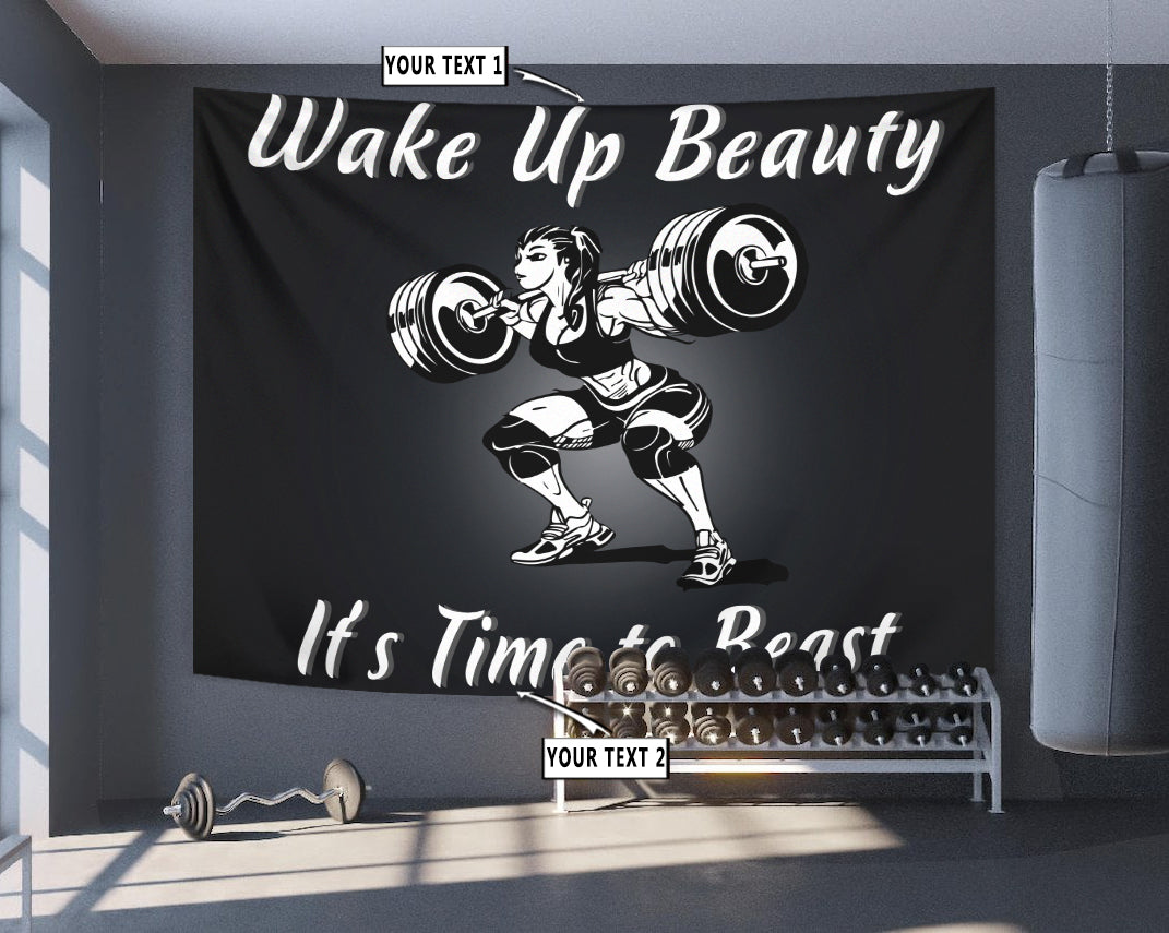 Personalized Bodybuilding Banner Flag Tapestry Home Gym Decor Muscle ...