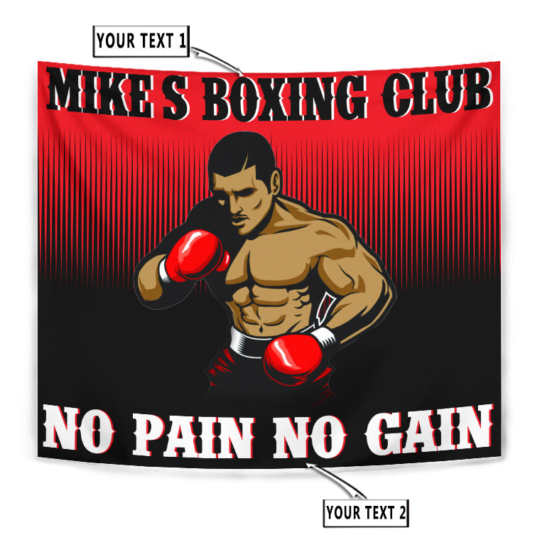 Personalized Boxing Fighter Banner Flag, Tapestry - Bluefink