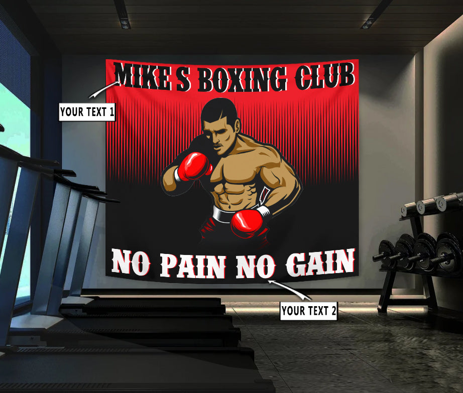 Personalized Boxing Fighter Banner Flag, Tapestry - Bluefink